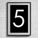 Number Five Sign Poster, Number 5 Scandinavian House Print, Bedroom ...