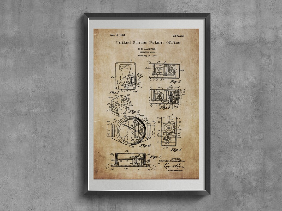 Radiation Meter Patent Print, Patent on Canvas, WWII Inventions Poster ...
