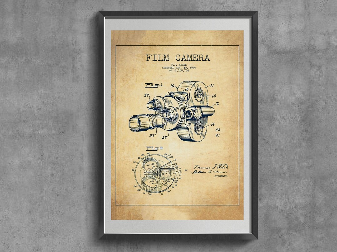 Technical Drawing Print. Vintage Camera Blueprint Decor. - Etsy