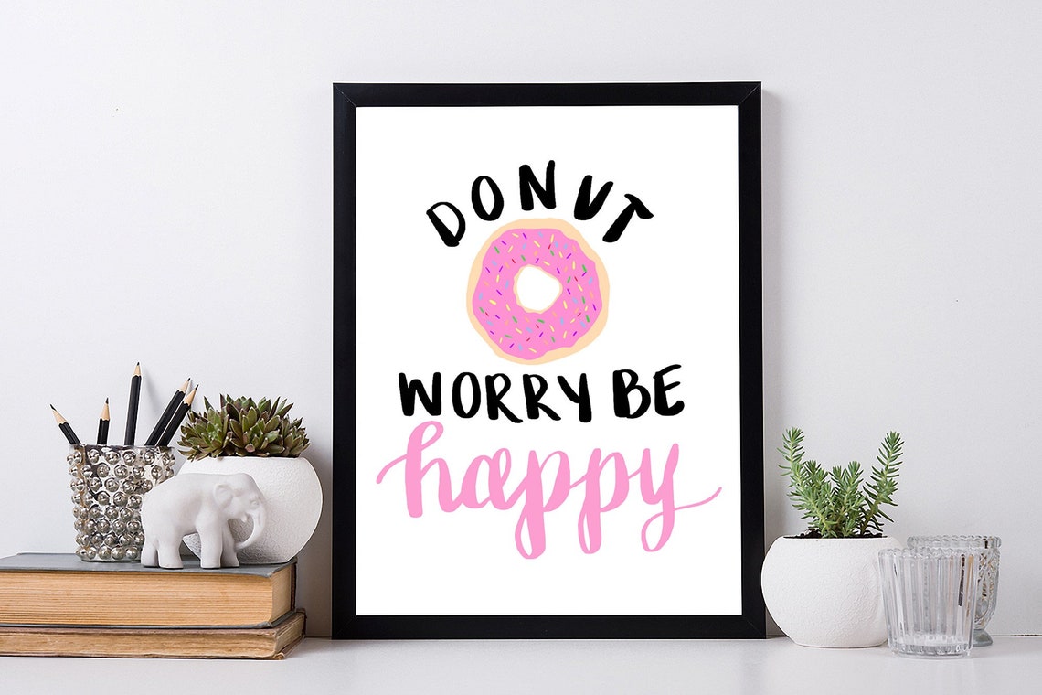 Donut Art Kitchen Poster Donut Birthday Donut Decaration Donut | Etsy