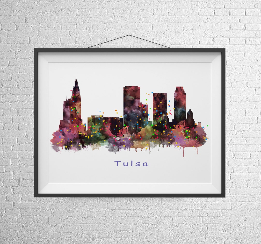 Tulsa DC Travel Poster, America Travel City Skyline Wall Art, Modern ...