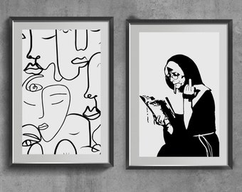 Middle Finger Print, Feminist Art Print, Minimalist Wall Poster ...