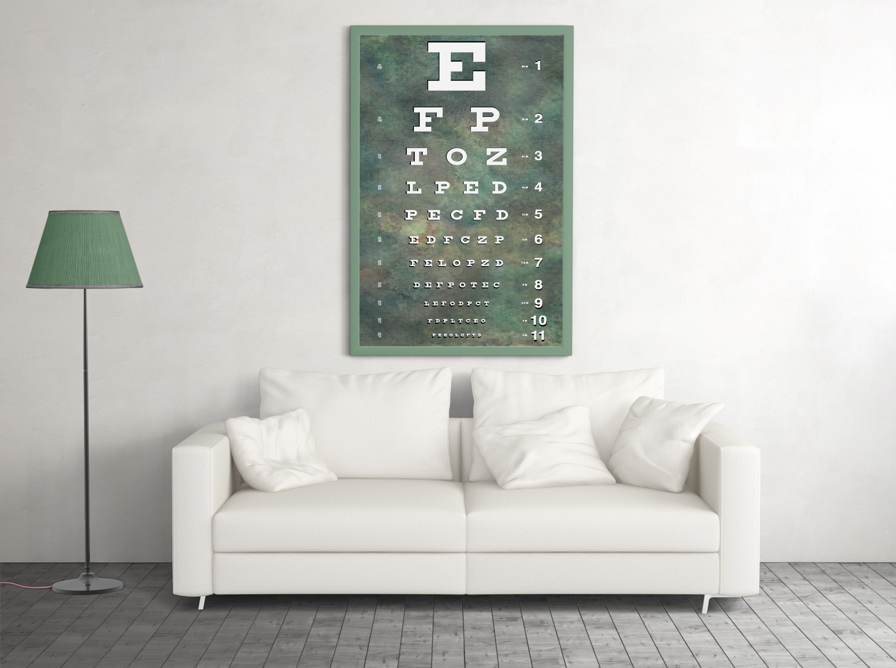 Eye Chart Poster Sage Green Snellen Pediatric Chart Print | Etsy