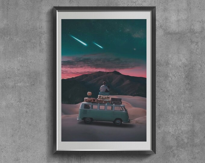 Giant Moon Poster - Luna Moon Art Print - Galaxy Wall Art - Super Moon ...