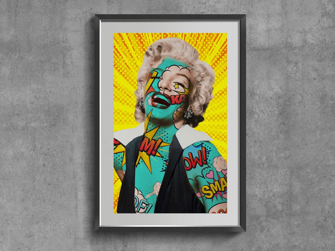 American Fashion Model Pop Art Print, Black Framed Pop Art, Famous Wall ...