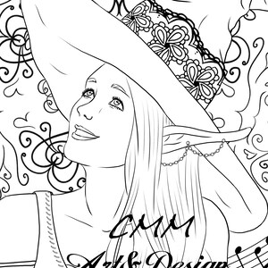 Printable Coloring Page Musical Witch Lineart - Etsy