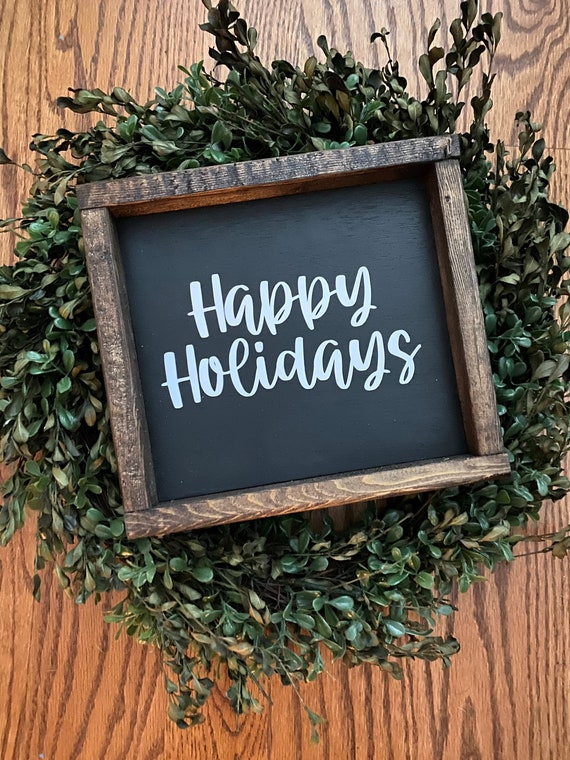 Happy Holidays Wood Sign