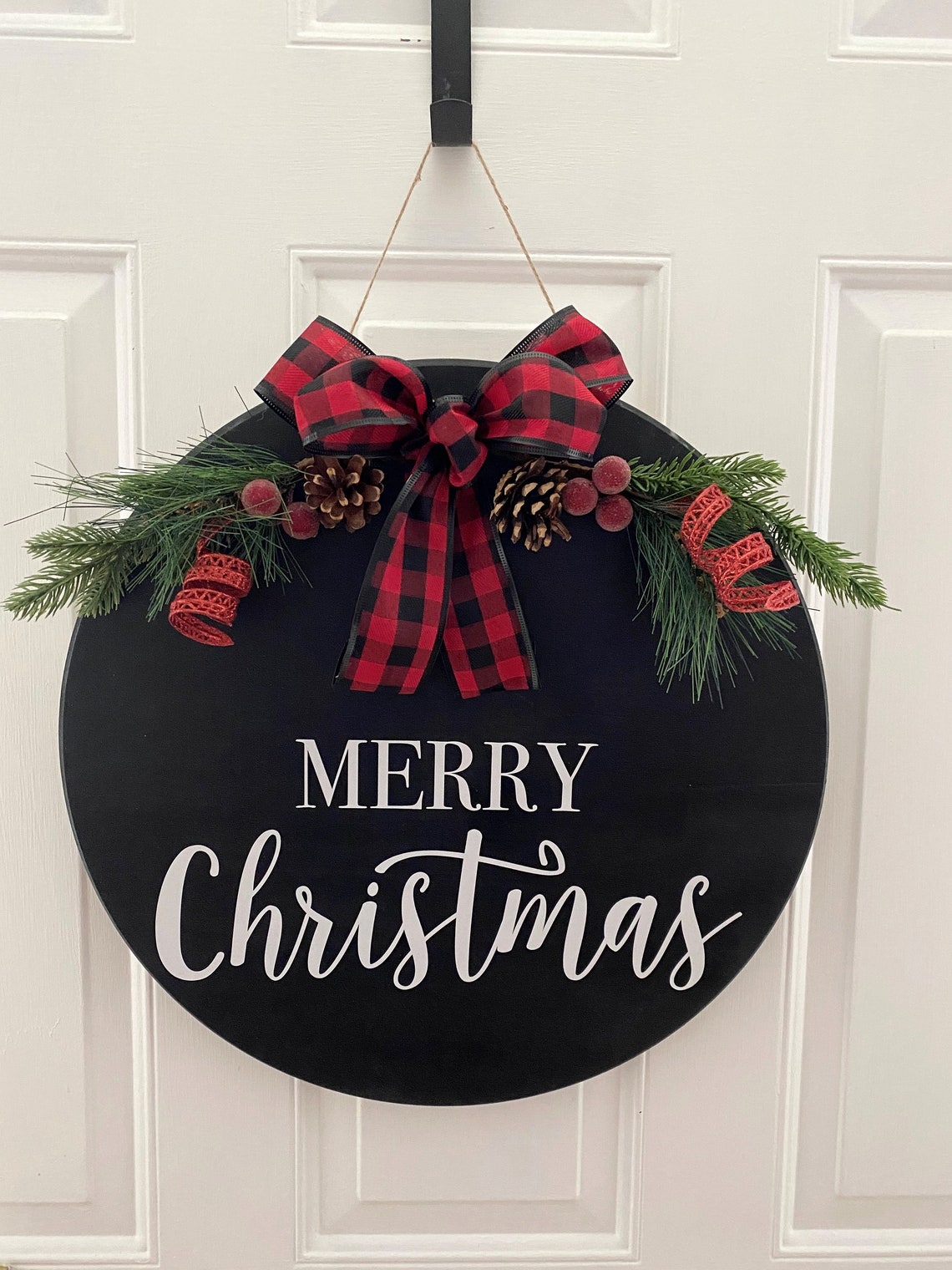 Christmas Round Door Hanger Door Hanger Door Decor Door - Etsy