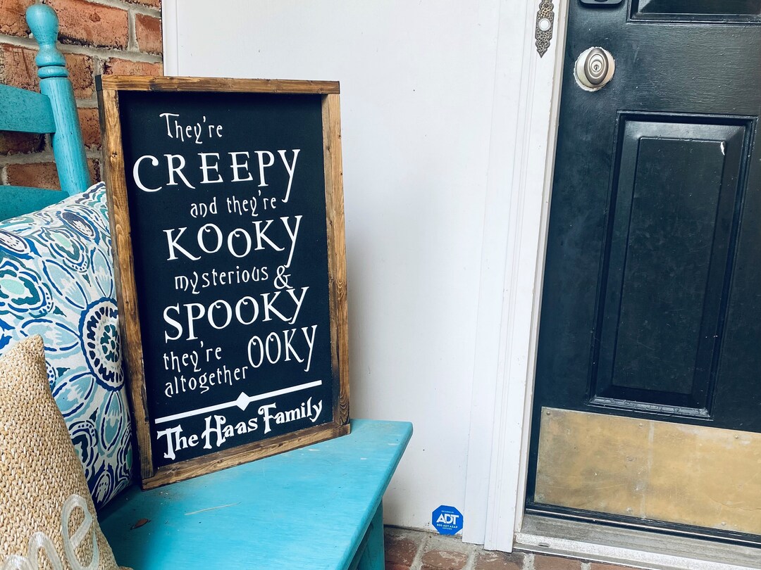Halloween Wooden Sign Adams Family Halloween Decor Ooky - Etsy