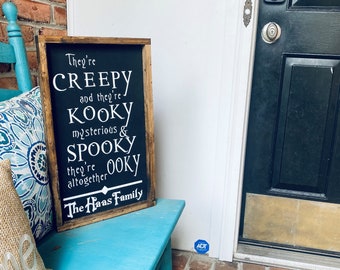 Addams Family Sign,personalized,your Surname,tombstone Shape,halloween ...