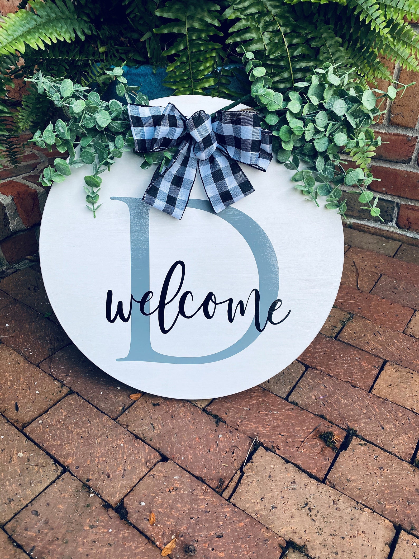 Door Hanger Welcome Sign Initial Front Door Door Sign | Etsy
