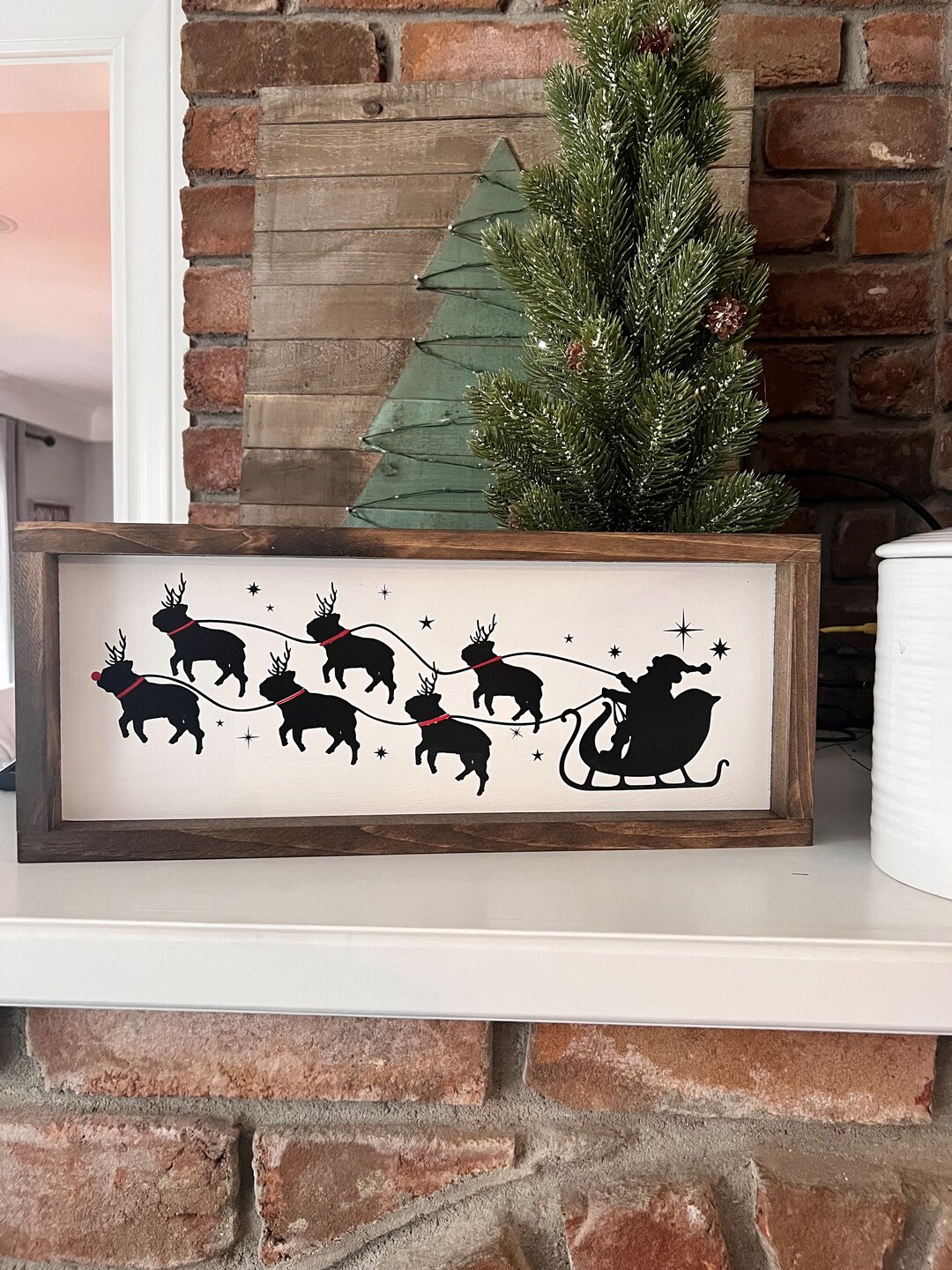 Frenchie Christmas - French Bulldog S - Reindeer - Santa Sleigh ...