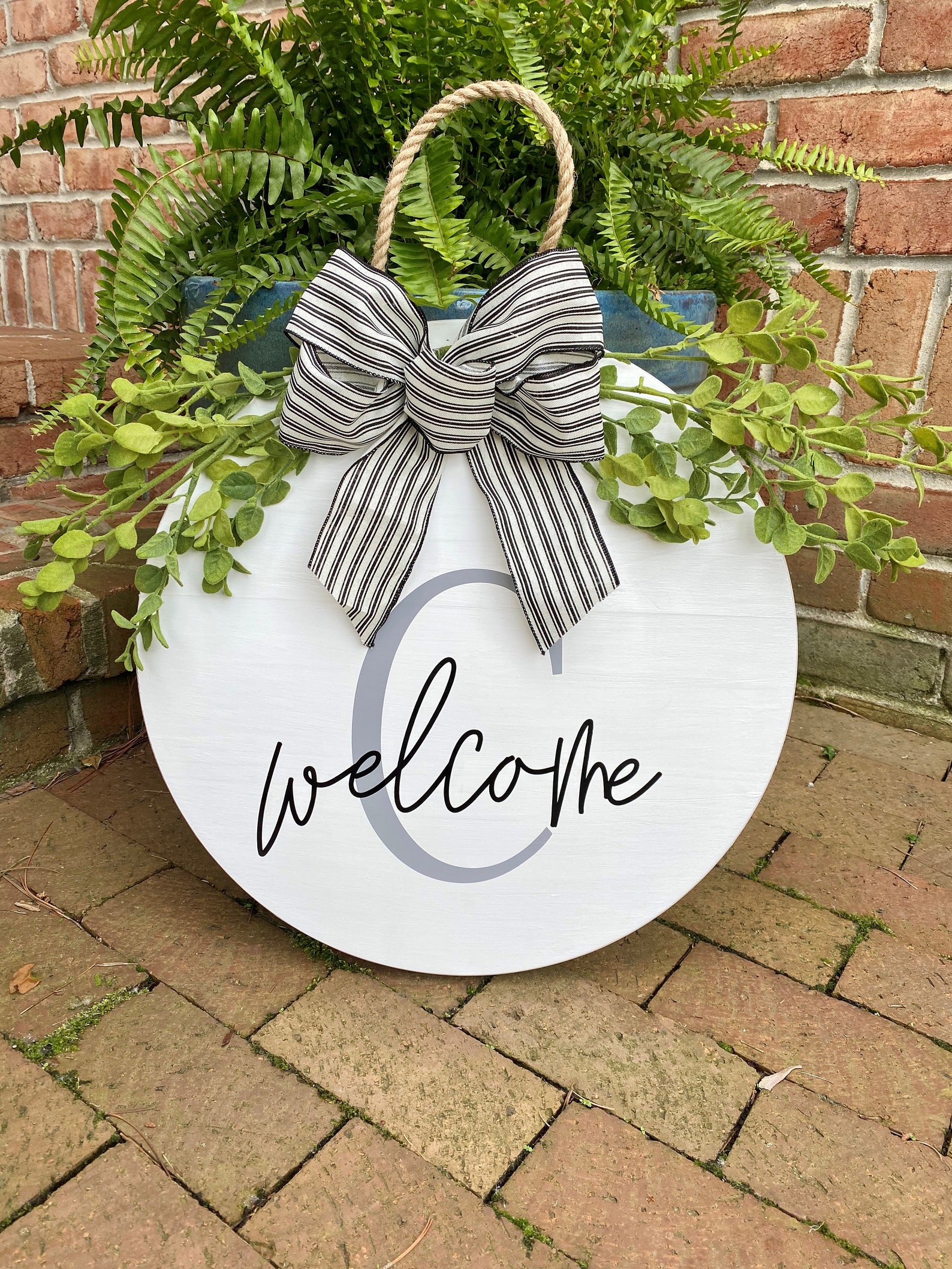 Door Hanger Welcome Sign Initial Front Door Door Sign - Etsy