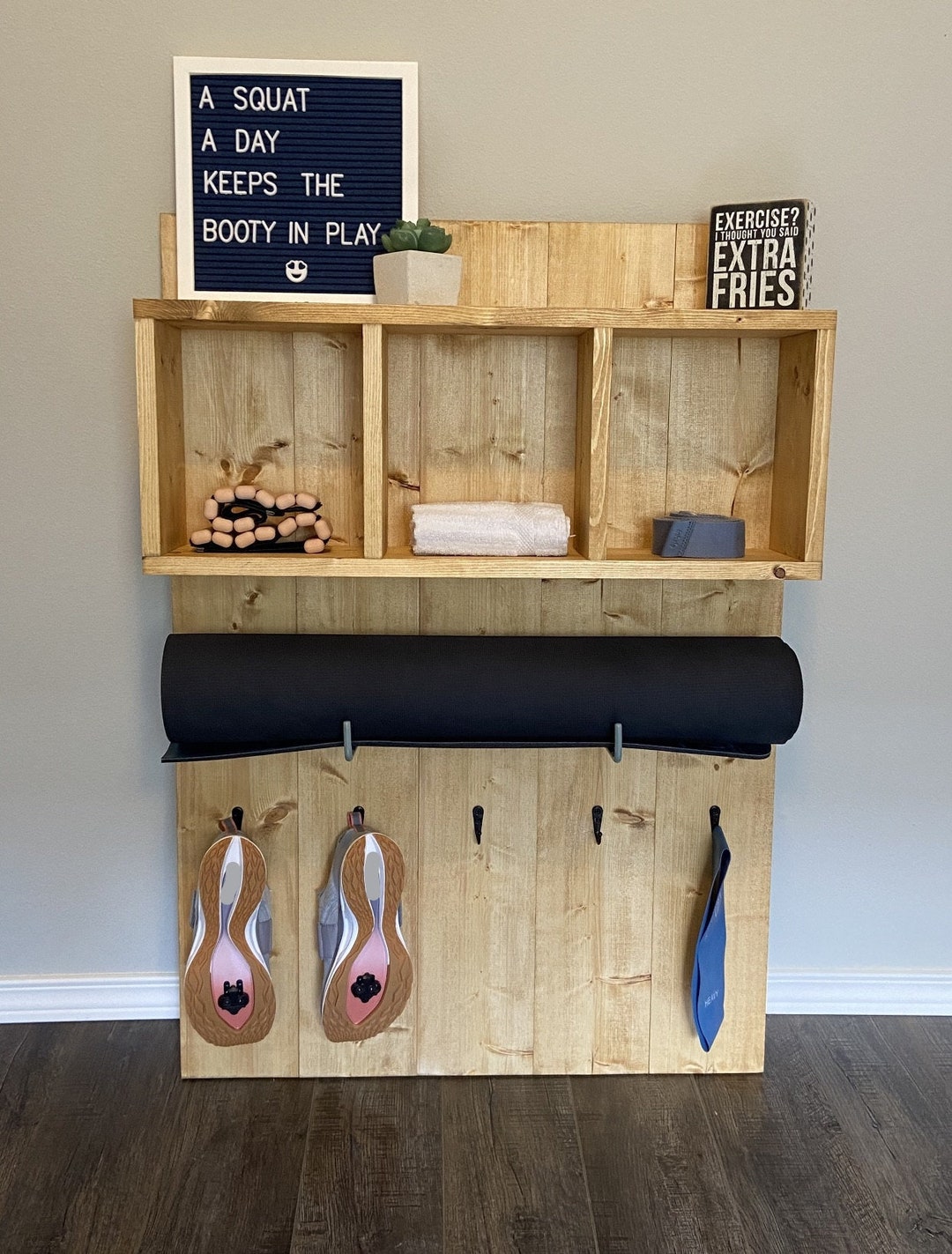 Yoga Mat Holder, Gym Organizer, Shoe and Towel Exercise Rack, Shoe ...