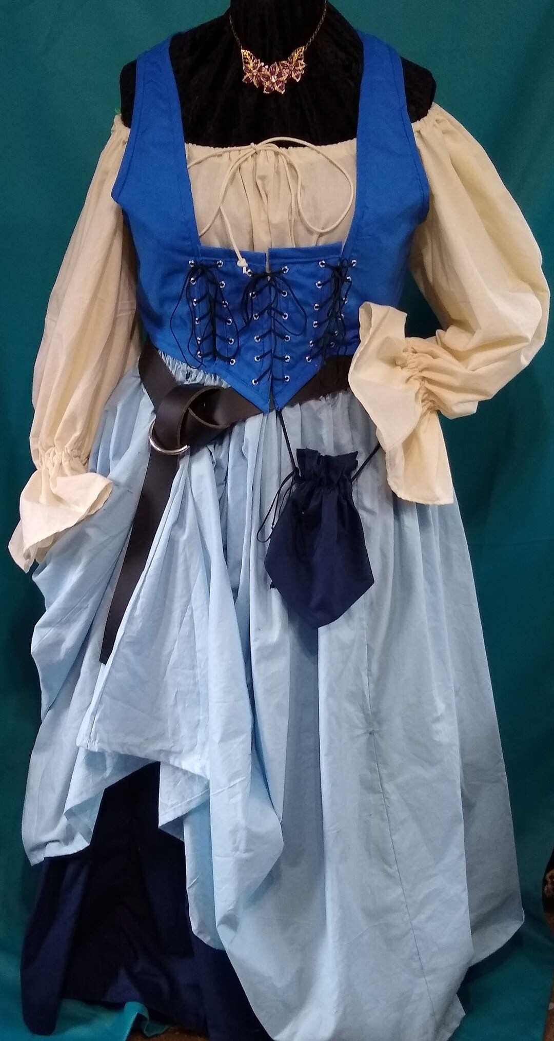 Pirate Wench Gypsy Tri-lace Cotton Bodice W/boning Complete Outfit ...