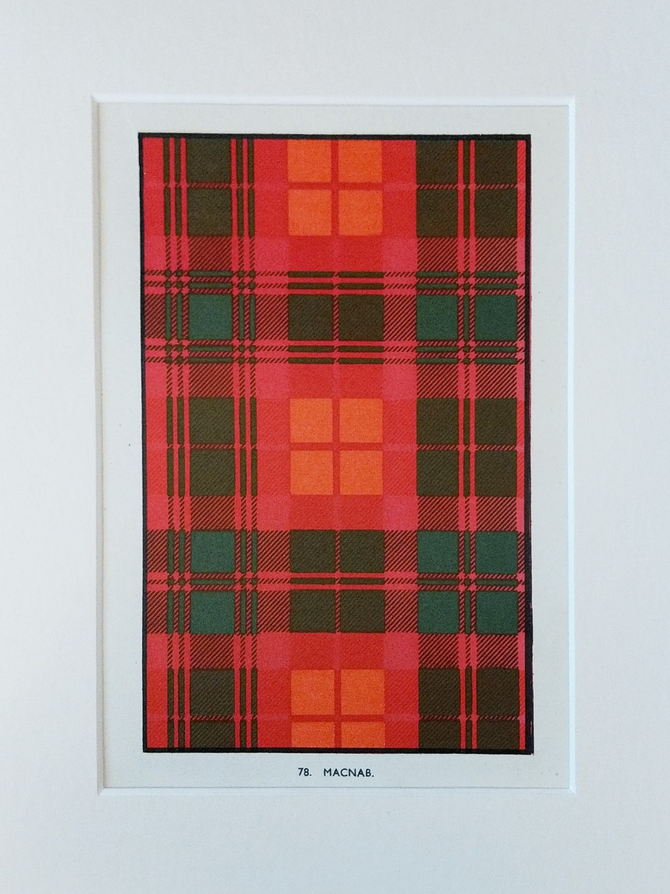 Macnab Scottish Tartan Print With Mount Original Vintage Book Page - Etsy