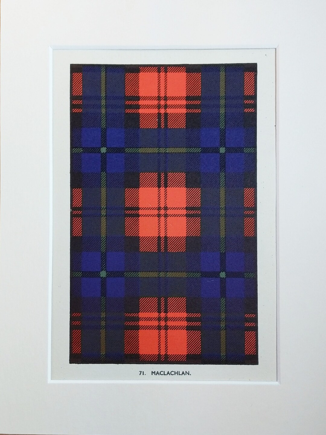 Maclachlan Scottish Tartan Print With Mount Original - Etsy UK