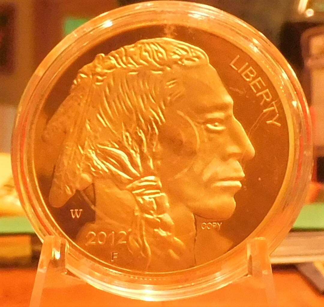 Golden Buffalo Coin in Airtite Replica of Gold US Buffalo Gold Plated ...