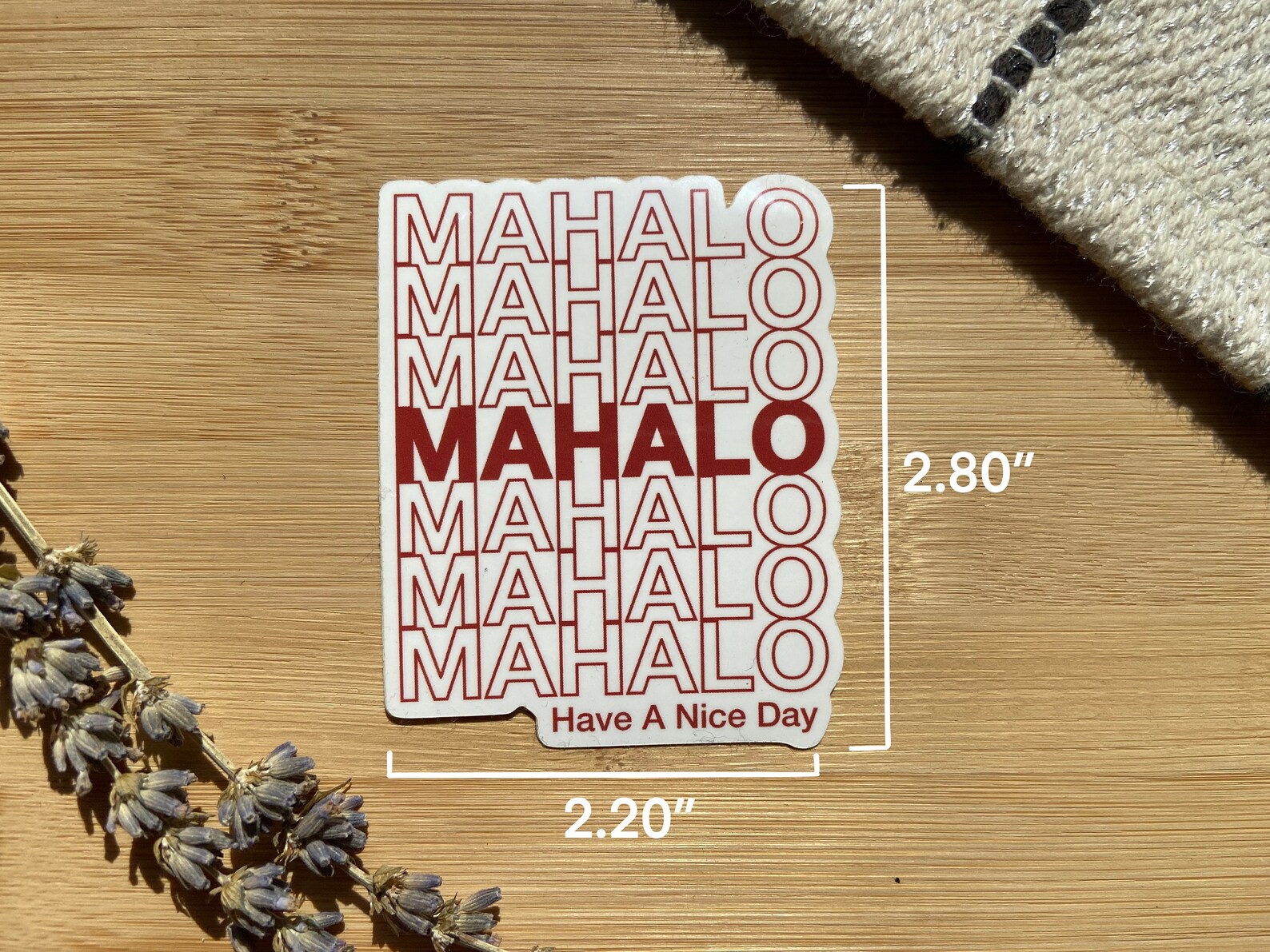 Mahalo Vinyl Sticker Hawaiian Thank You Sticker 2.8 X 2.2 - Etsy