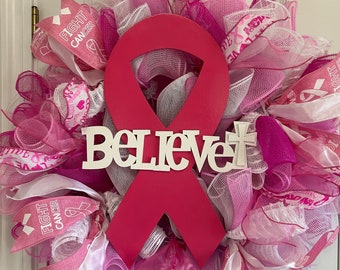 Breast Cancer Awareness Wreath - Etsy
