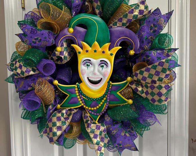 Mardi Gras Mask Wreath - Etsy