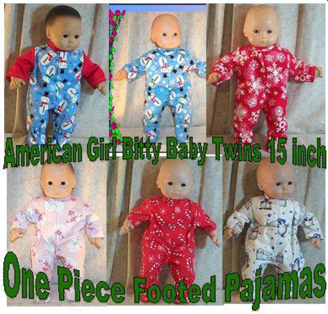 Doll Clothes Handmade to Fit American Girl Bitty Baby Footed Pajamas ...