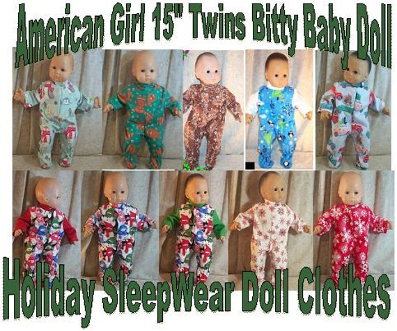 Doll Clothes Baby Handmade 4 American Girl 1516 Inch Holiday Christmas Winter Penguin Snowmen Candy Canes Etsy Canada