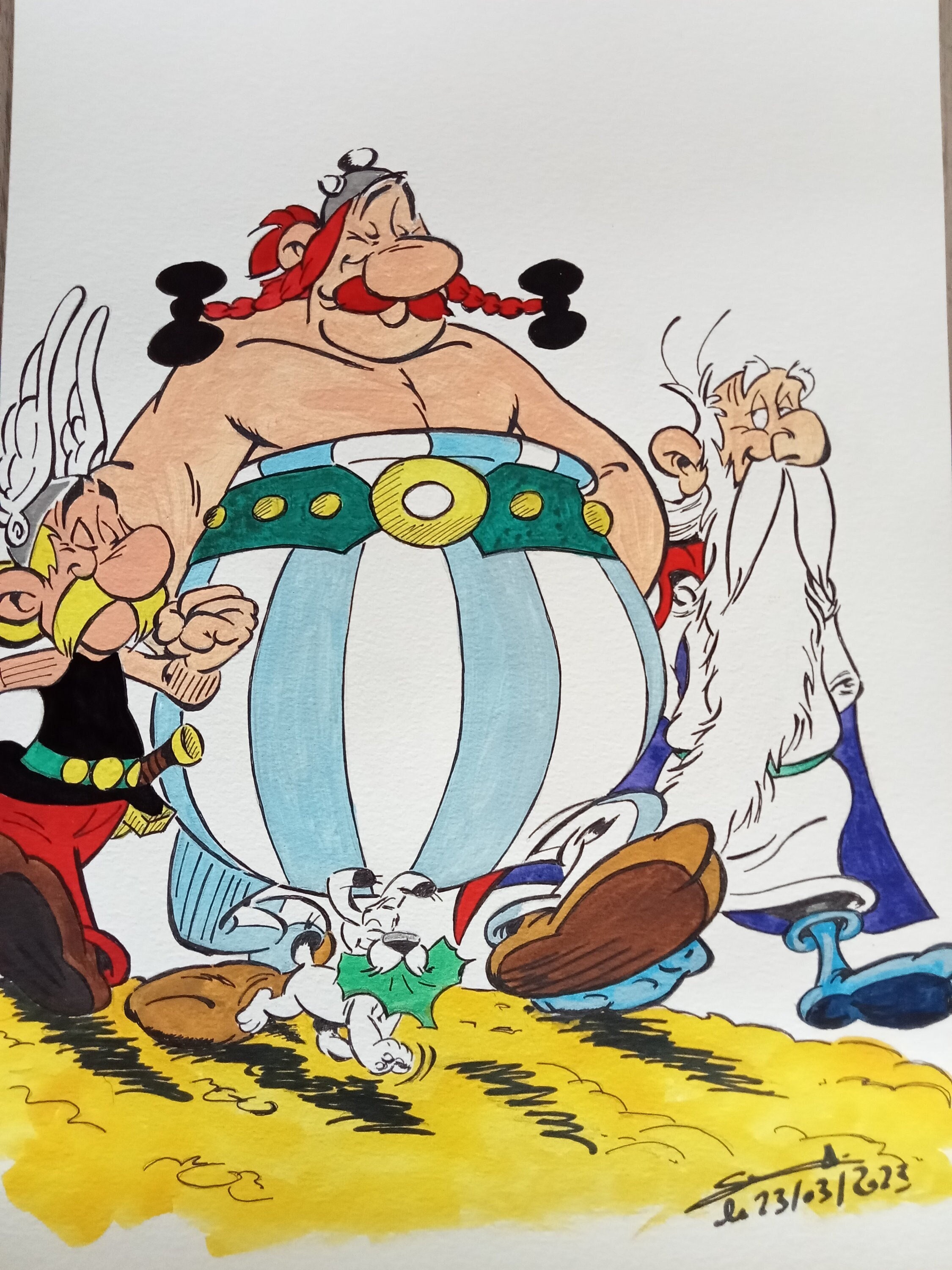 Illustration of the Characters From the Asterix Comics Made With Watercolor Paint - Etsy