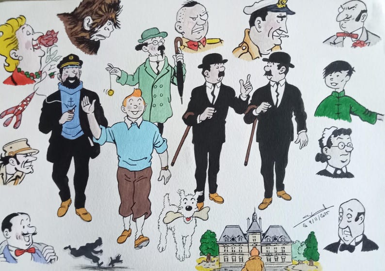 Illustration From the Tintin Comic Strip - Etsy