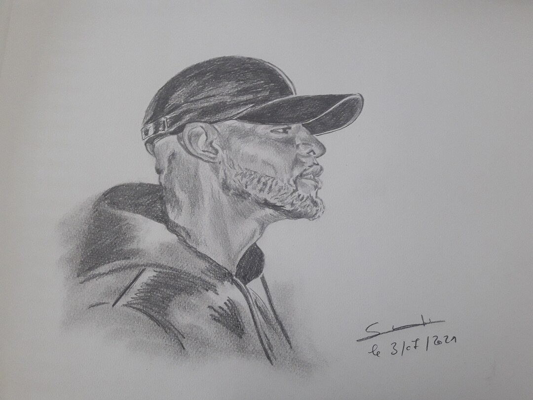 Portrait of Rapper Booba Made in Pencil - Etsy