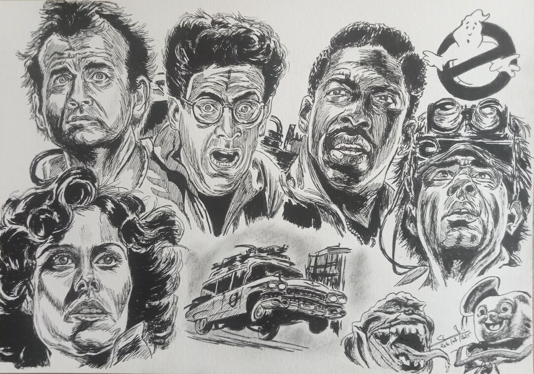 Illustration From the Film Ghostbusters Done in Pencil - Etsy