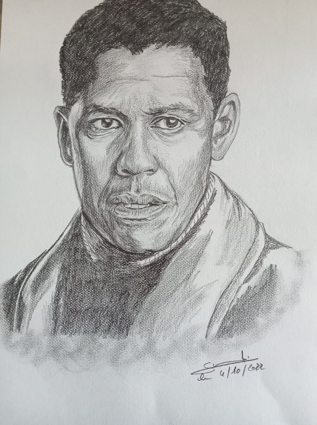 Portrait of Denzel Washington in Pencils - Etsy