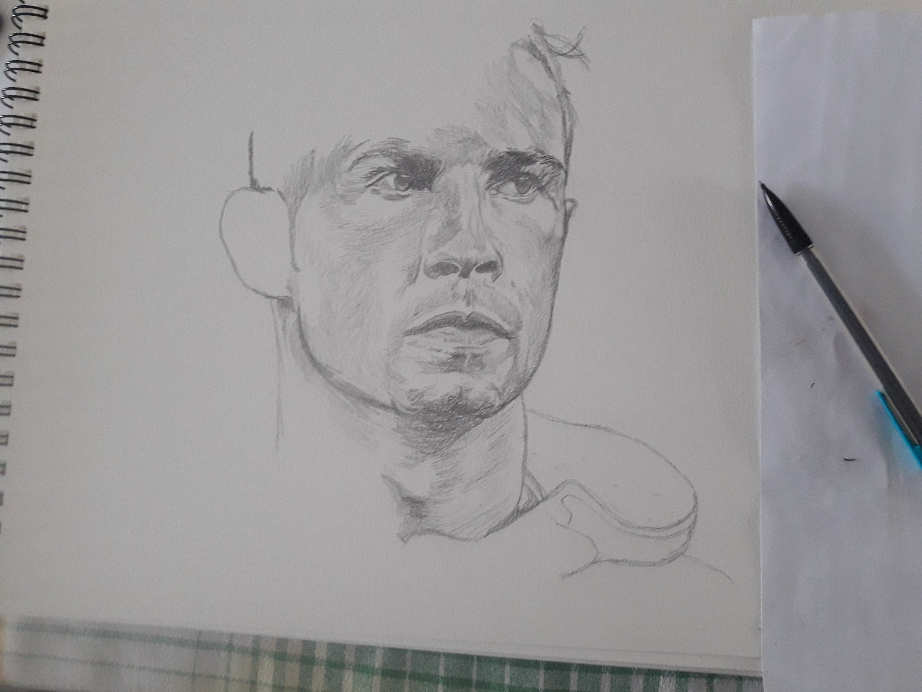 Portrait de Cristiano Ronaldo réalisé aux crayons - Etsy France