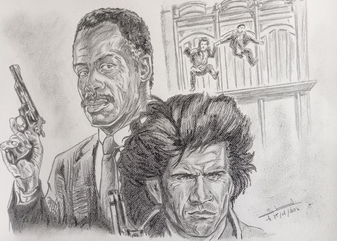 Illustration of the Film Lethal Weapon Made With Pencils - Etsy