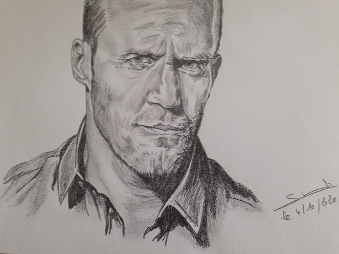 Portrait of Jason Statham Made in Pencil - Etsy