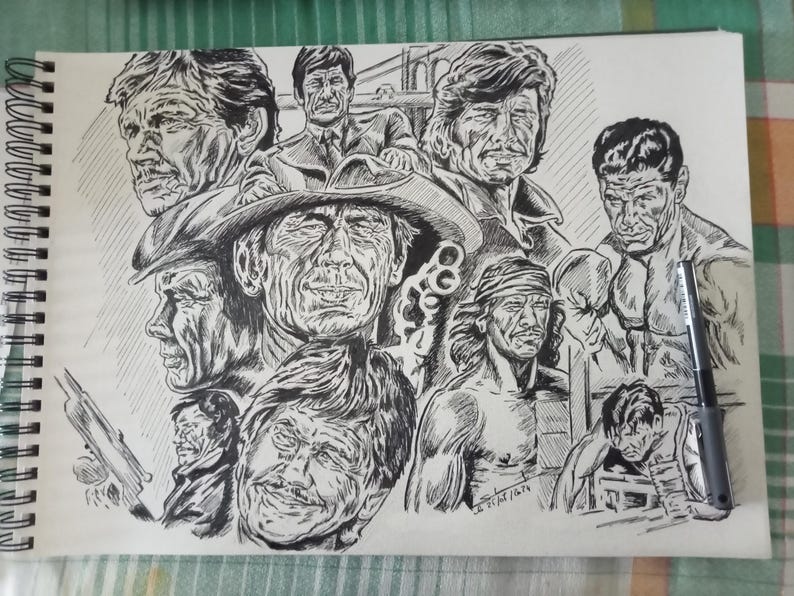 Story of Actor Charles Bronson Made With Pencils - Etsy