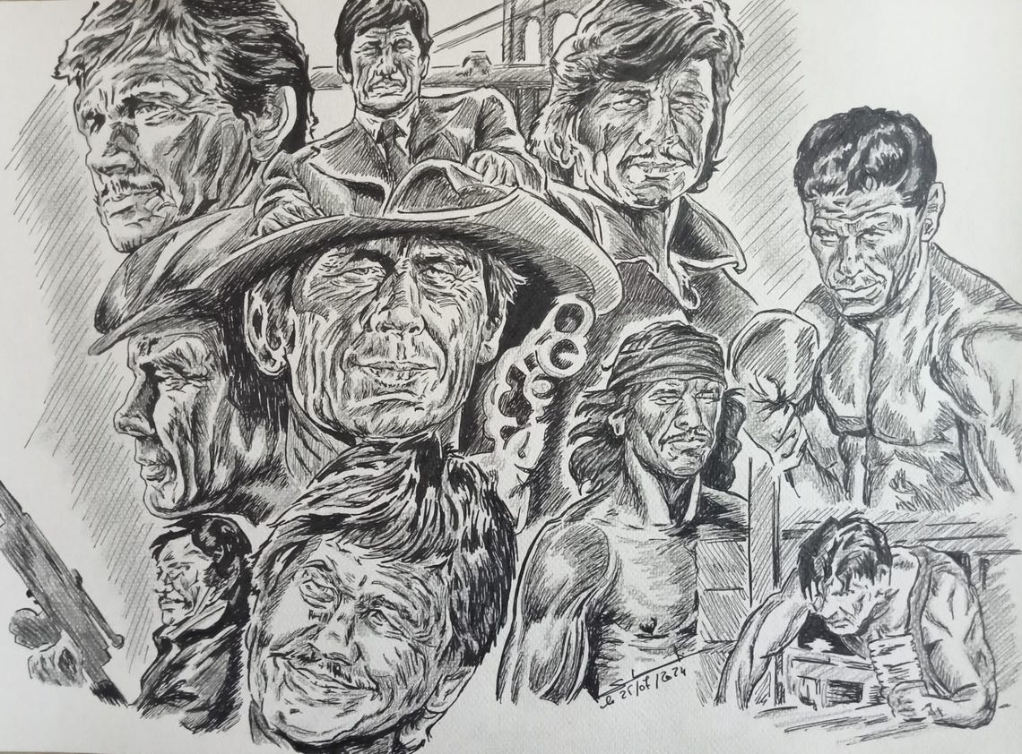 Story of Actor Charles Bronson Made With Pencils - Etsy