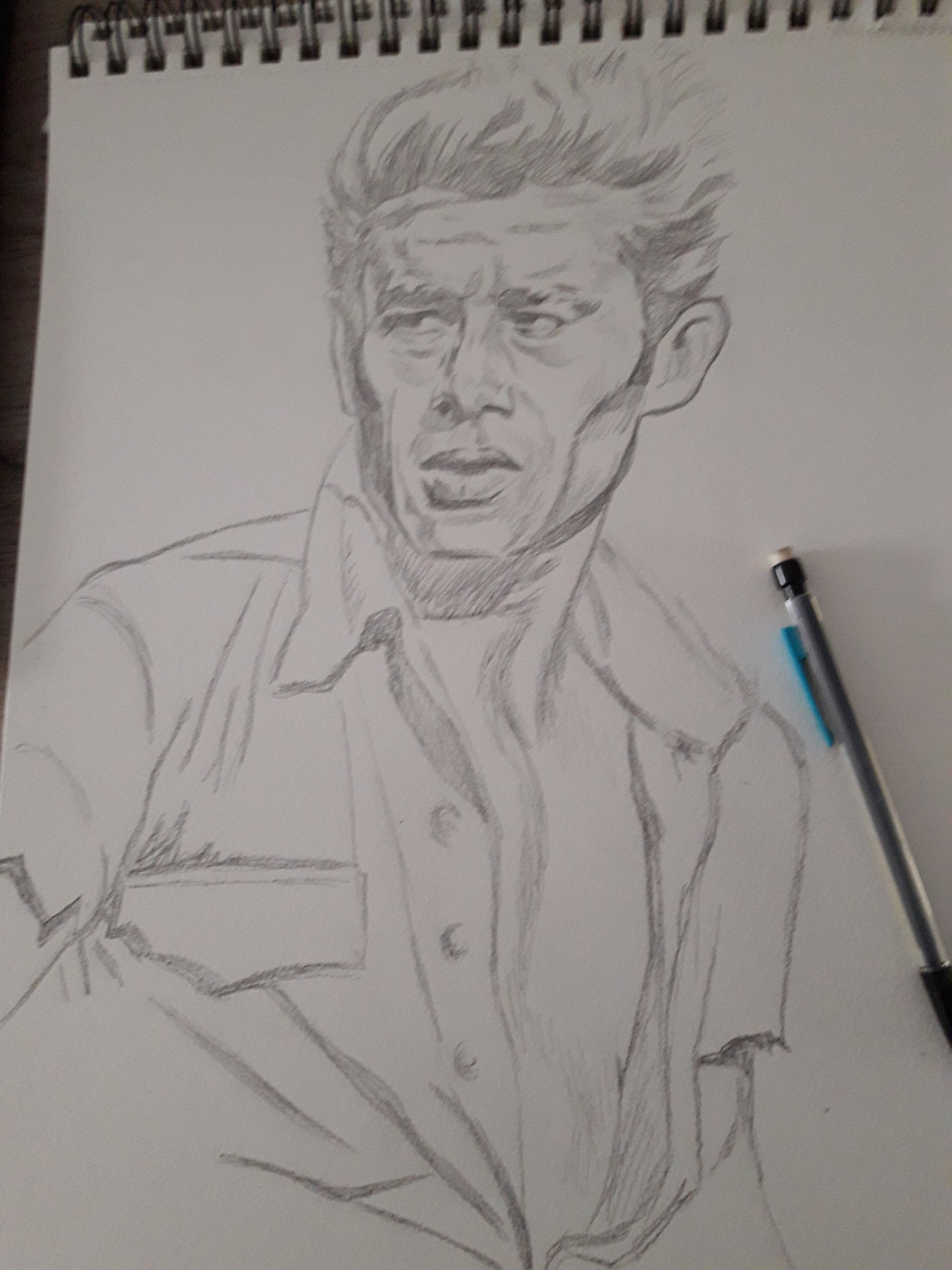 Drawing by James Dean Made in Pencils - Etsy