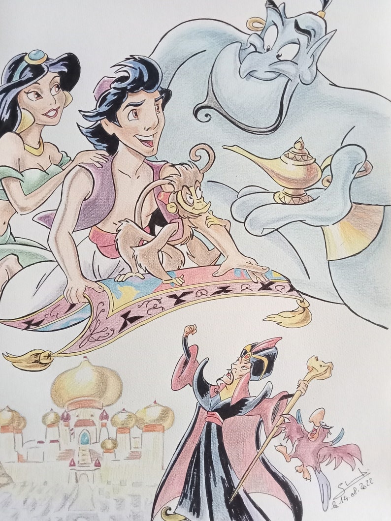 Illustration of the Cartoon Aladdin - Etsy