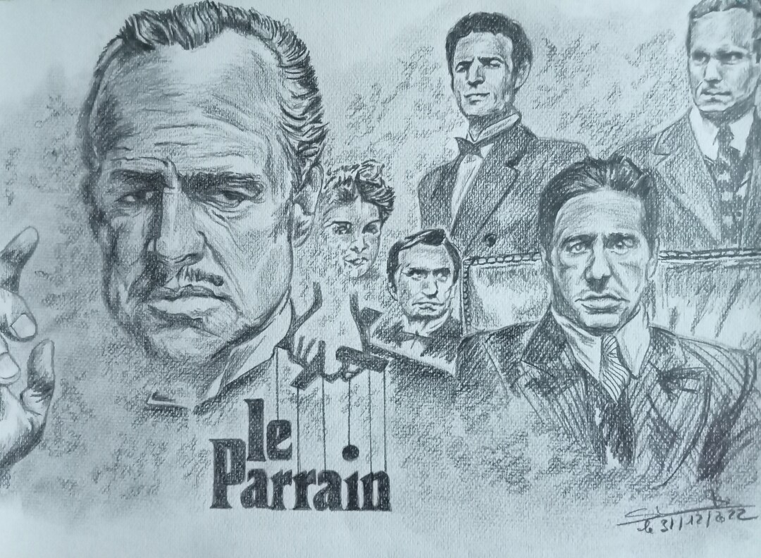 Illustration of the Film the Godfather Made With Pencils - Etsy