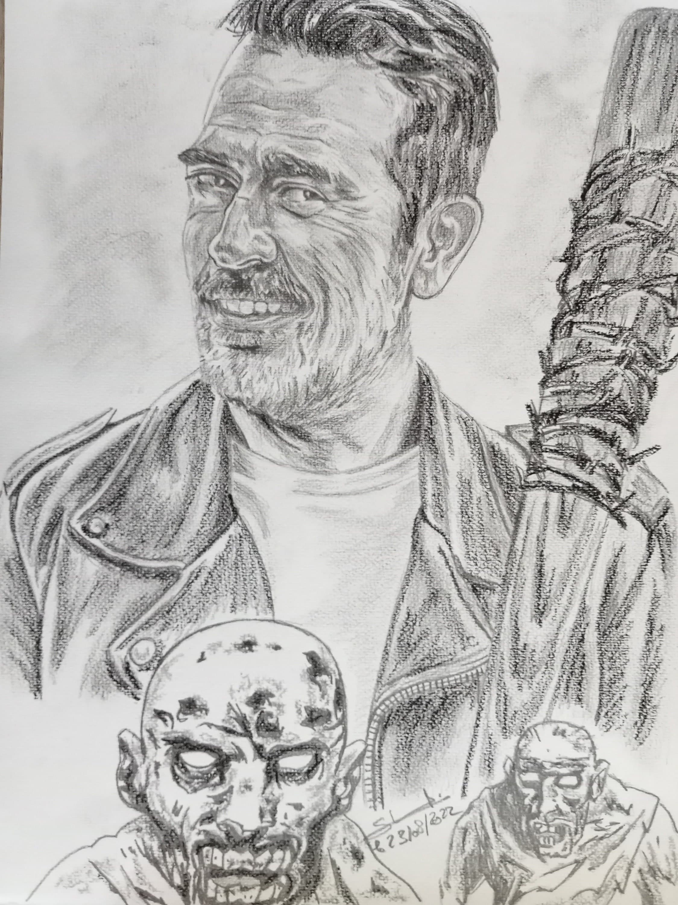 Illustration of Negan Character From the Series the Walking Dead Made ...