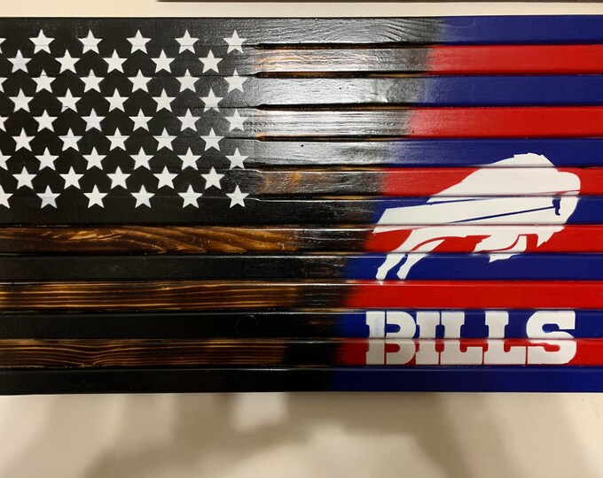 Buffalo Bills Wood American Flag Sign - Etsy