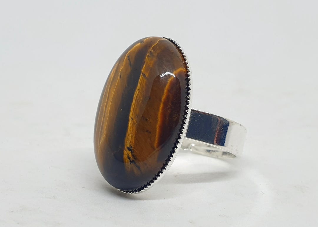 Large Oval Adjustable Semi-precious South African Golden Tiger's Eye ...