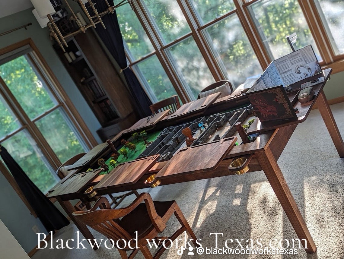 Custom Vaulted Gaming Table: Solid Hardwood With Magnetic Rails ...