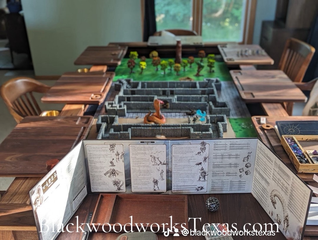 Custom Vaulted Gaming Table: Solid Hardwood With Magnetic Rails ...