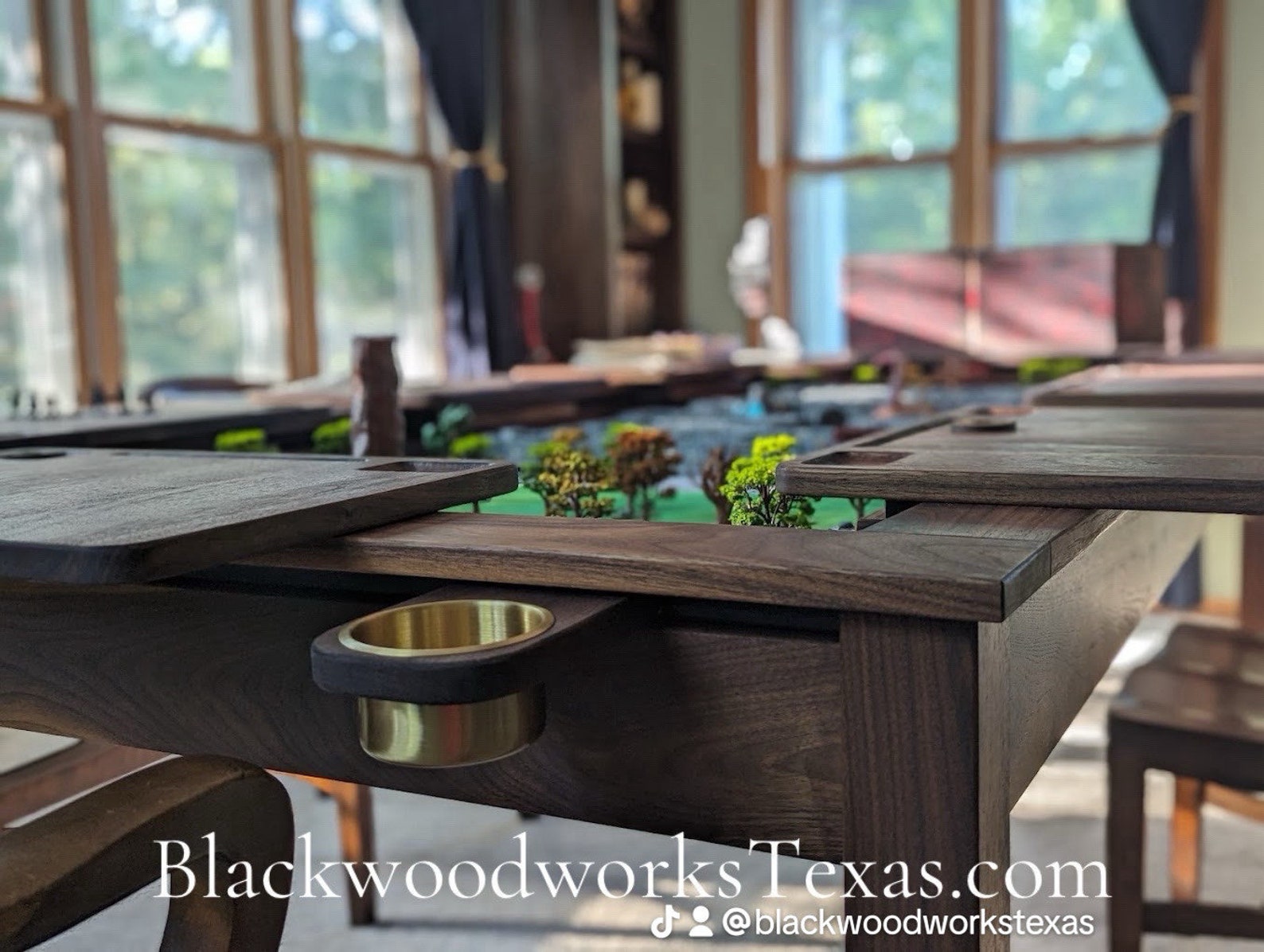 Custom Vaulted Gaming Table: Solid Hardwood With Magnetic Rails ...