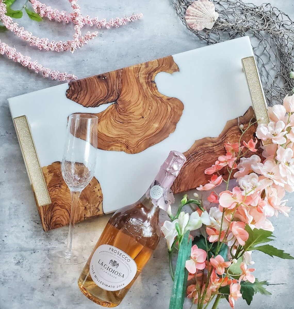 Olive Wood Epoxy Serving Tray Charcuterie Board Island Tray - Etsy