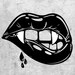Vampire Lips Decal - Customize Size and Color - Removable Wall Sticker ...