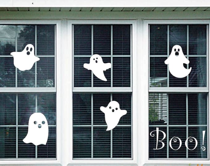 LARGE Ghosts Window Decal Set Removable Window Stickers for Fall Spooky ...