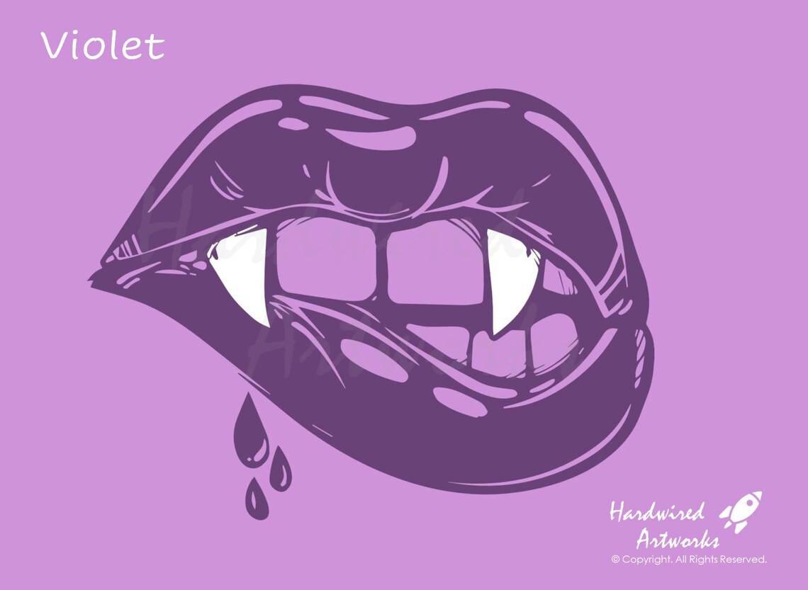 Vampire Lips Decal Customize Size and Color Removable Wall - Etsy